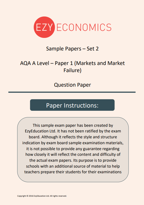 3. A-Level Economics Exam Papers – www.ezyeducation.co.uk